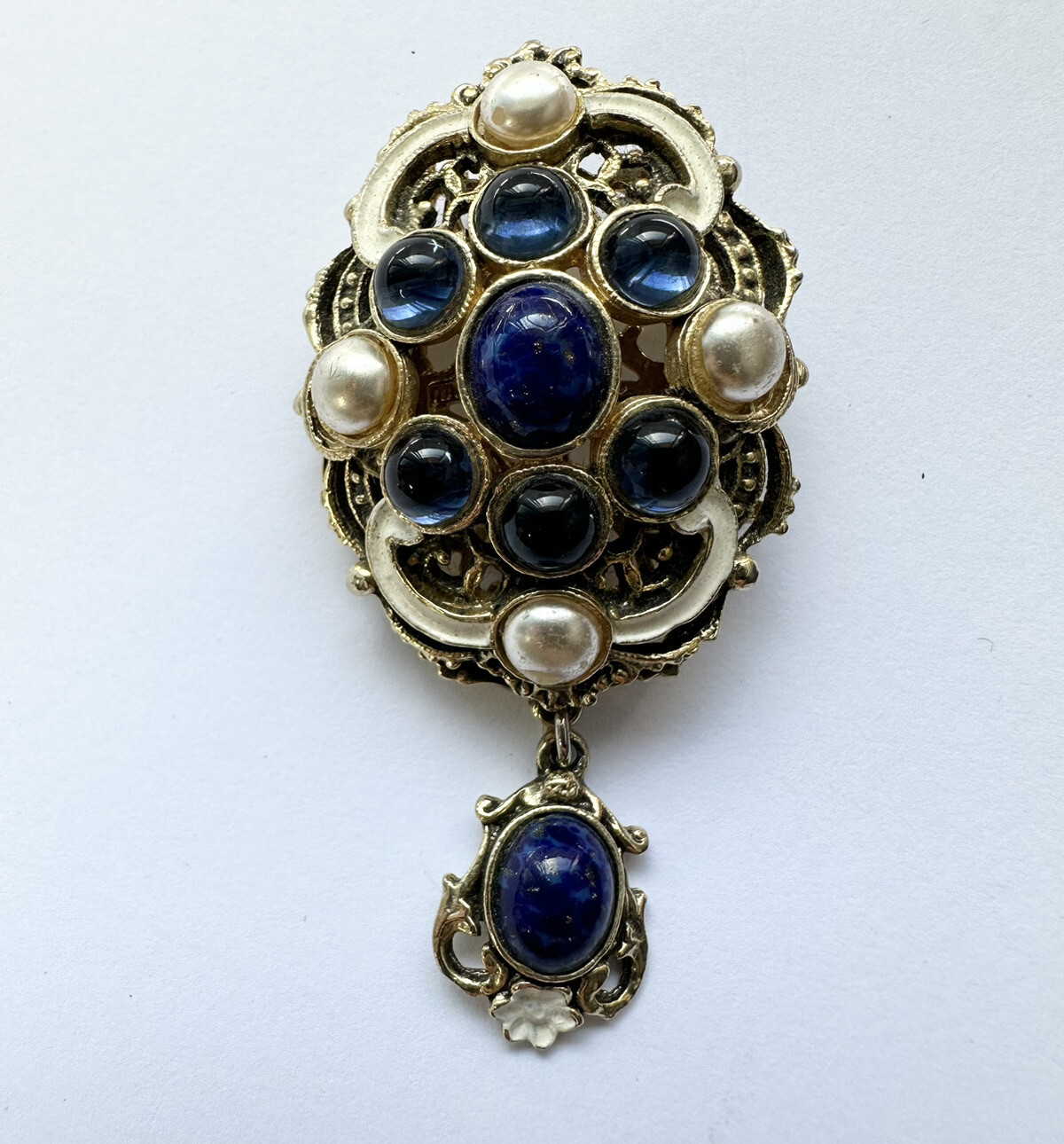 Vintage Arcansas Elizabeth Reimer Faux Pearl Brooch A… - Gem