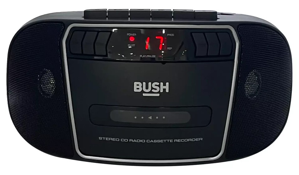 Bush CD Radio Cassette Boombox Portable Radio - Black/Silver KBB500 R ...