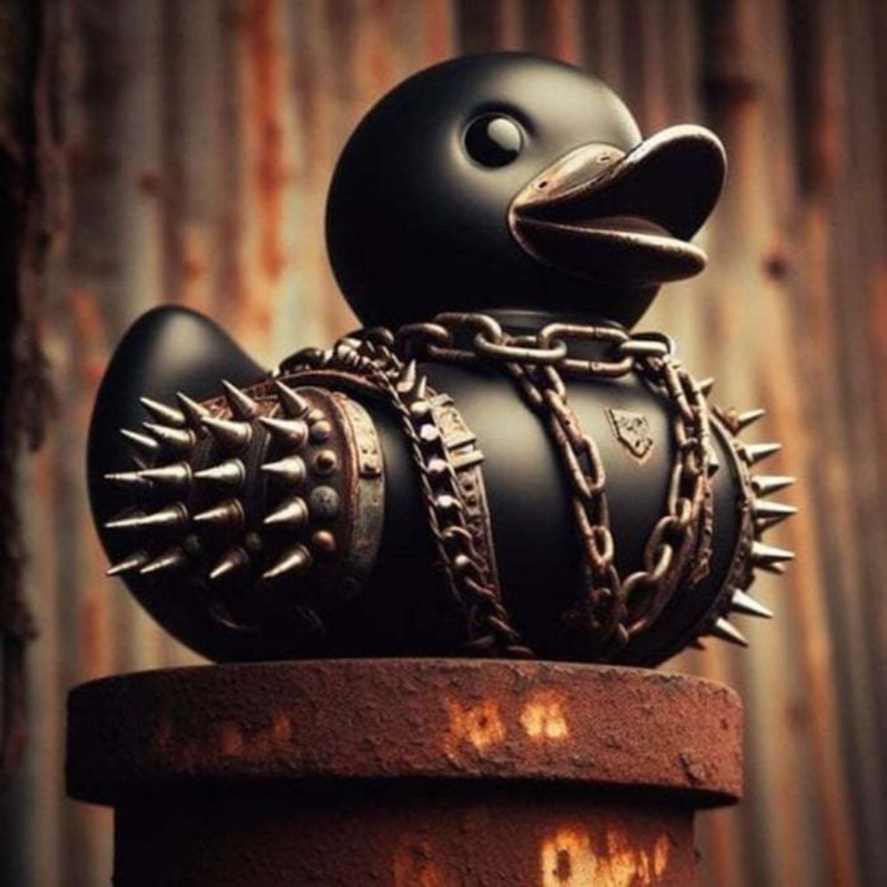 Craftsmanship Duckieville Ducks Miniature Gothic Dark Duck Ornament | eBay