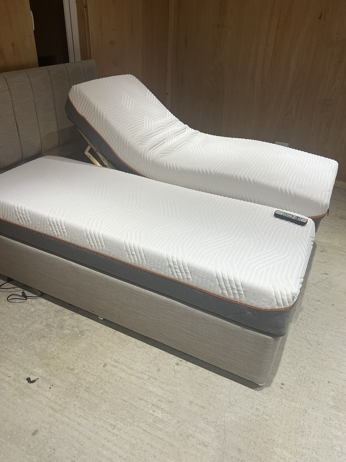 TEMPUR ADJUSTABLE MASSAGE BASE WITH TEMPUR ORIGINAL ELITE KINGSIZE 75CM ...