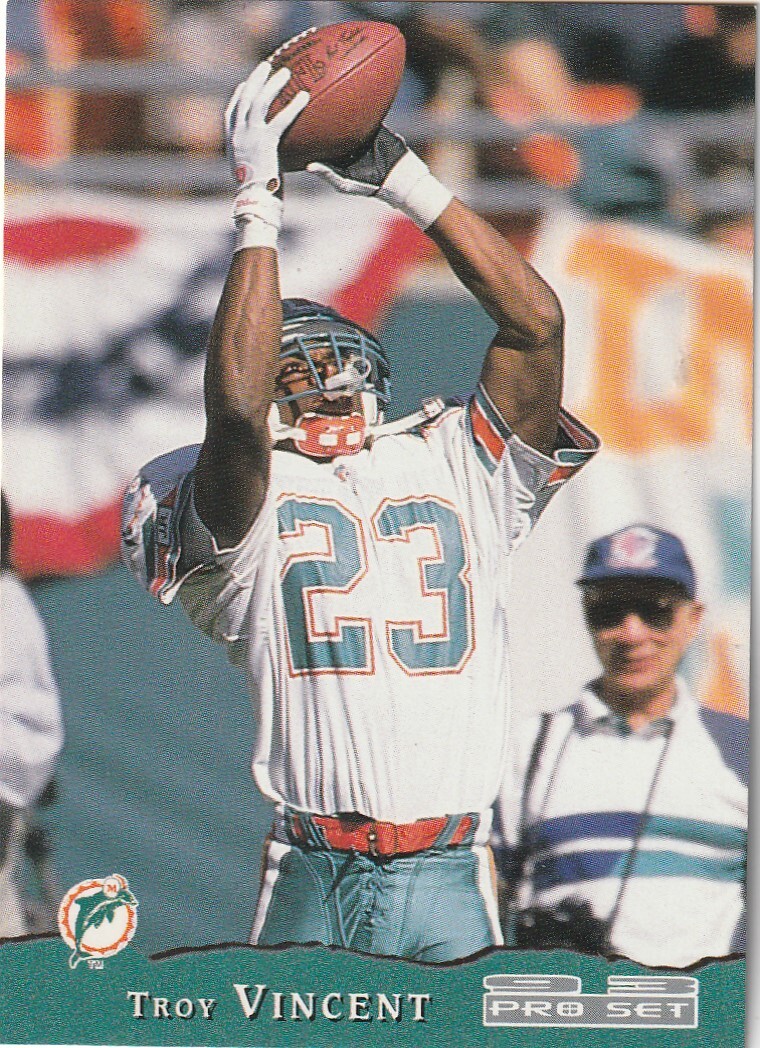 FREE SHIPPING-MINT-1993 Pro Set Troy Vincent #254 PLUS DOLPHINS BONUS ...