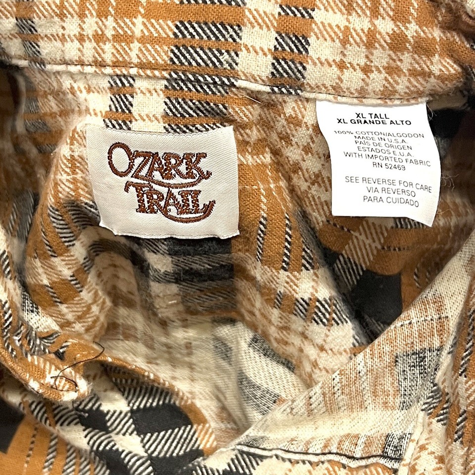 VTG Ozark Trail Flannel Shirt Lightweight Sz XL Tall XLT Button Up ...
