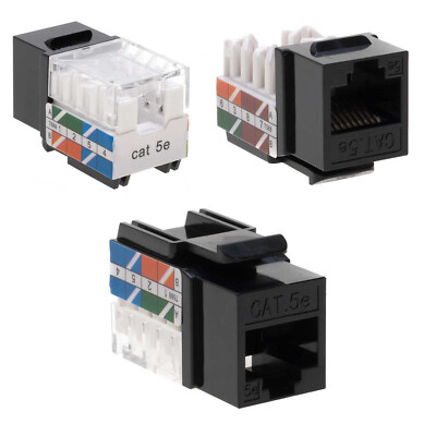 5 pack Cat5e 45° Angled Keystone Jack Network 110 Punchdown 8P8C Cat5 ...