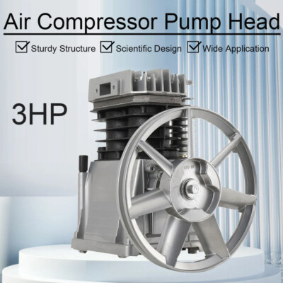 Air Compressor Bare Pump Motor Head 3 HP Piston Twin Cylinder 2.2KW ...