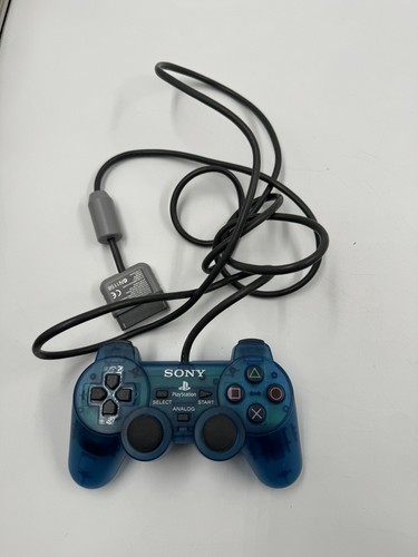 SONY PlayStation PS1 Analog Controller OEM Clear Blue SCPH-1200 | eBay