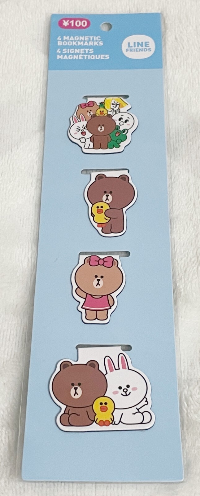 LINE Friends Mascot Character Mini Magnetic Bookmarks Set, 4 Bookmarks ...
