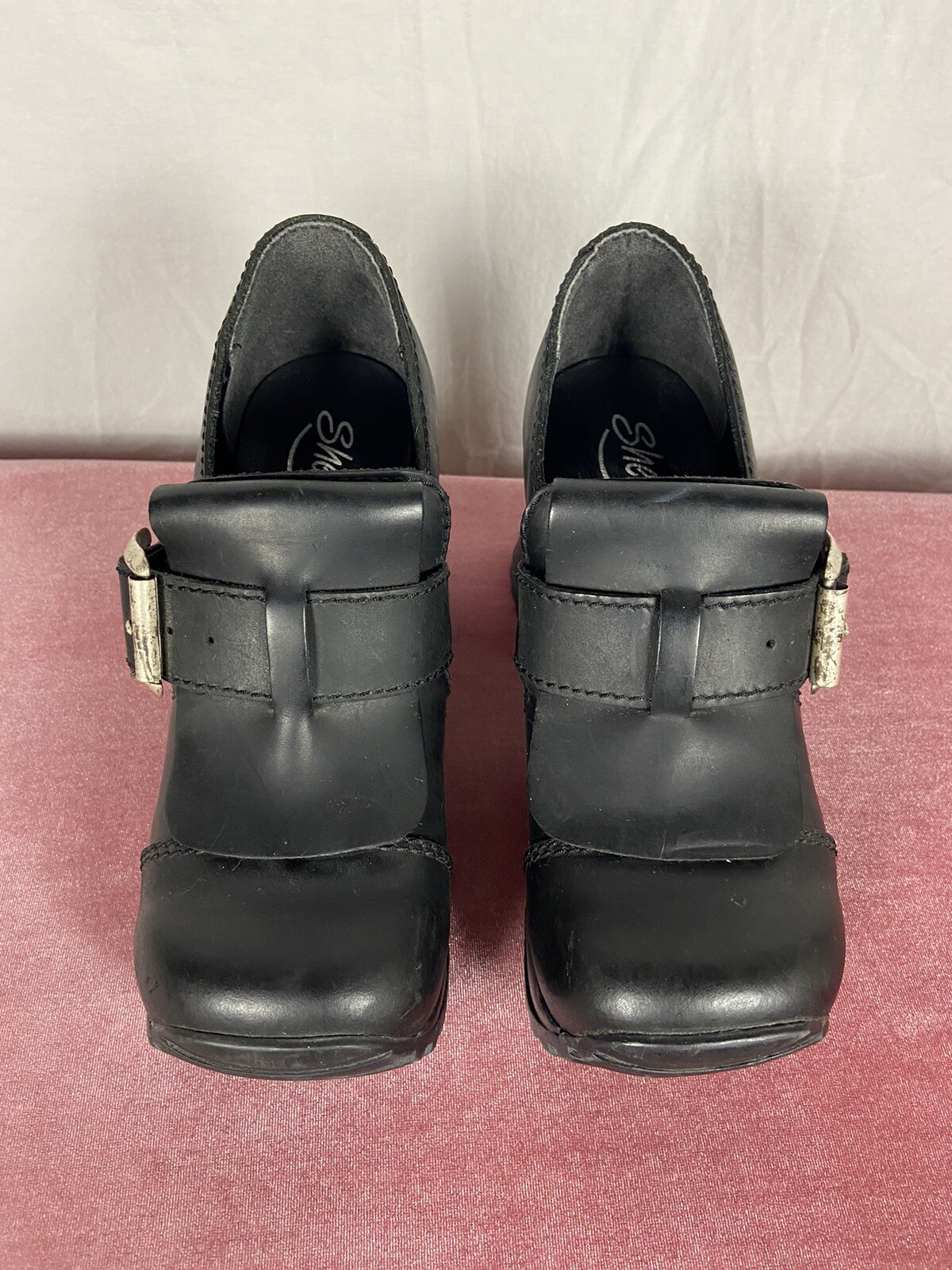 Vintage Shelly’s London Pilgrim Heels Black Size 7 Platform Chunky Goth ...