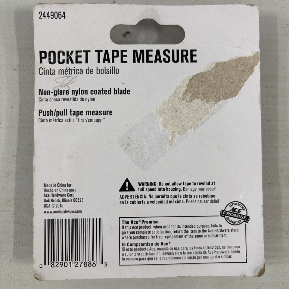 Ace Hardware 10 foot Pocket Tape Measure MFG # 2449064 | eBay