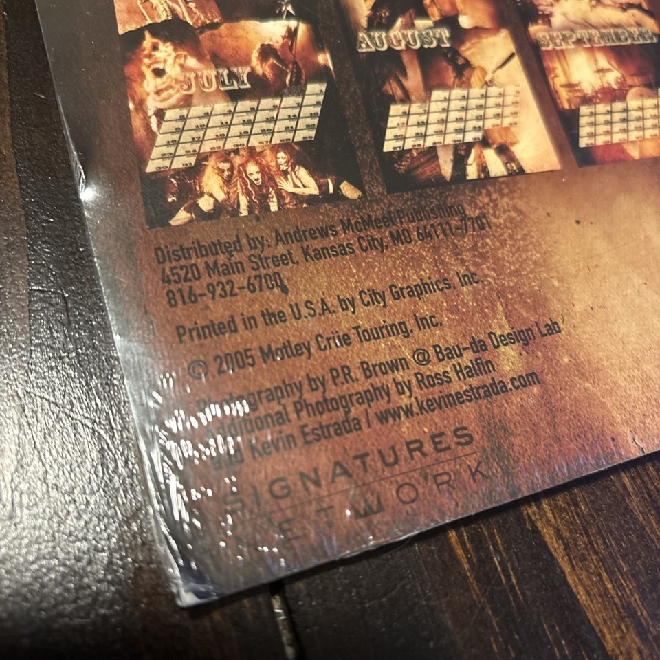 NEW Motley Crue 2006 Wall Calendar Carnival of Sins Tour Sealed Metal ...