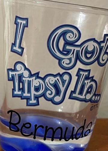 I got Tipsy In Bermuda Slanted Shot Glass Clear Blue. 2.4 Tall ...