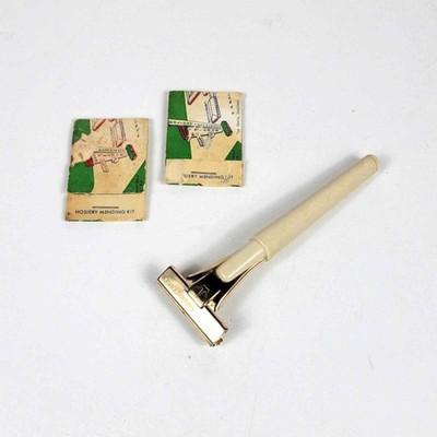 Schick Injector Razor Type J-1 and Hosiery Mending Kits - Vintage 1958 ...