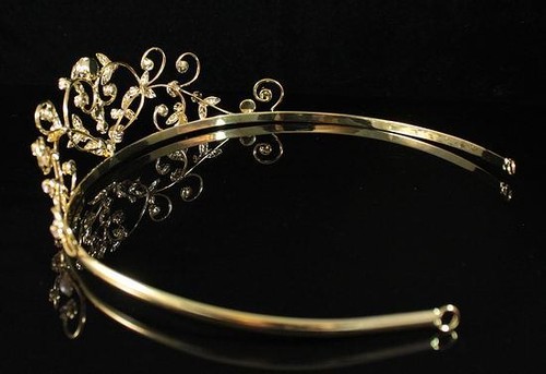 PEARL AUSTRIAN RHINESTONE CRYSTAL TIARA HAIR CROWN WEDDING PARTY T1535G ...