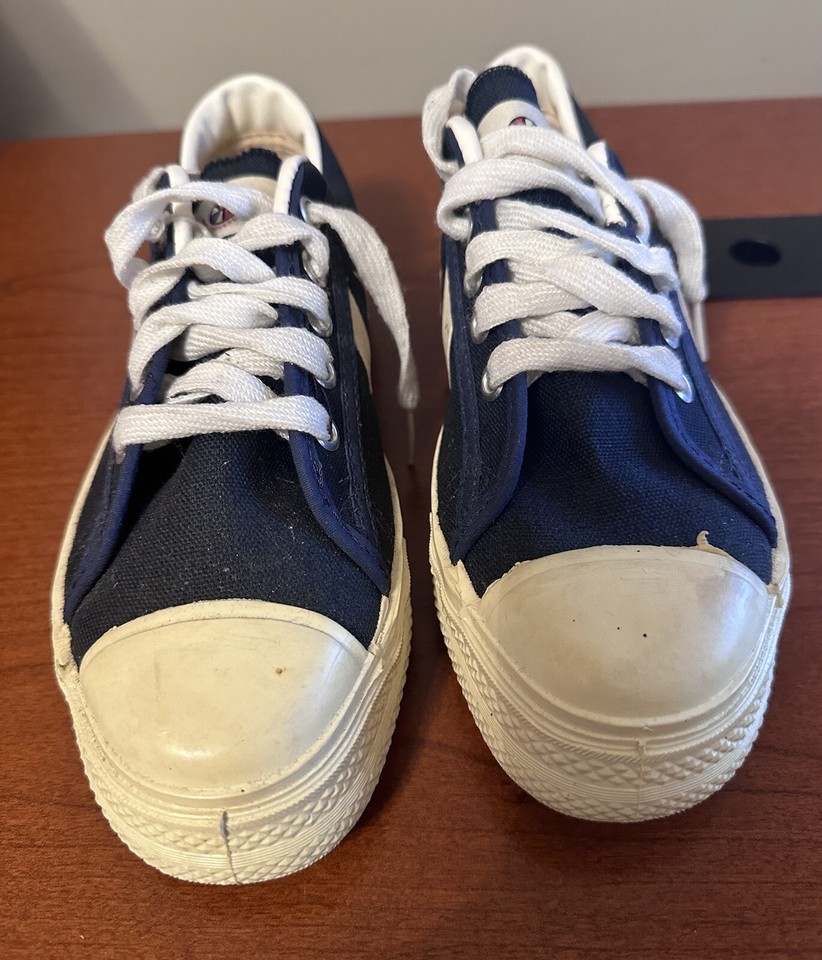 NOS Vintage Converse ABA Dark Blue Canvas Boys Basketball Sneakers 2 1/ ...