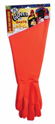 Adult Super Hero Red Gauntlets Long Gloves One Size Cosplay Costume ...