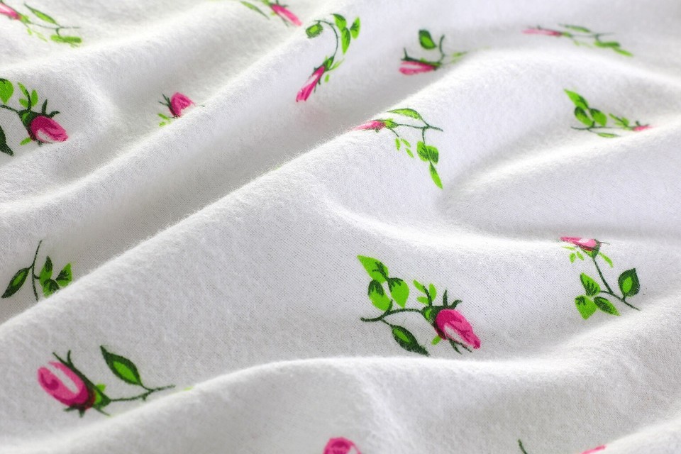 Rosebud Pattern 100% Brushed Cotton Duvet Cover Bed Set Single Double ...