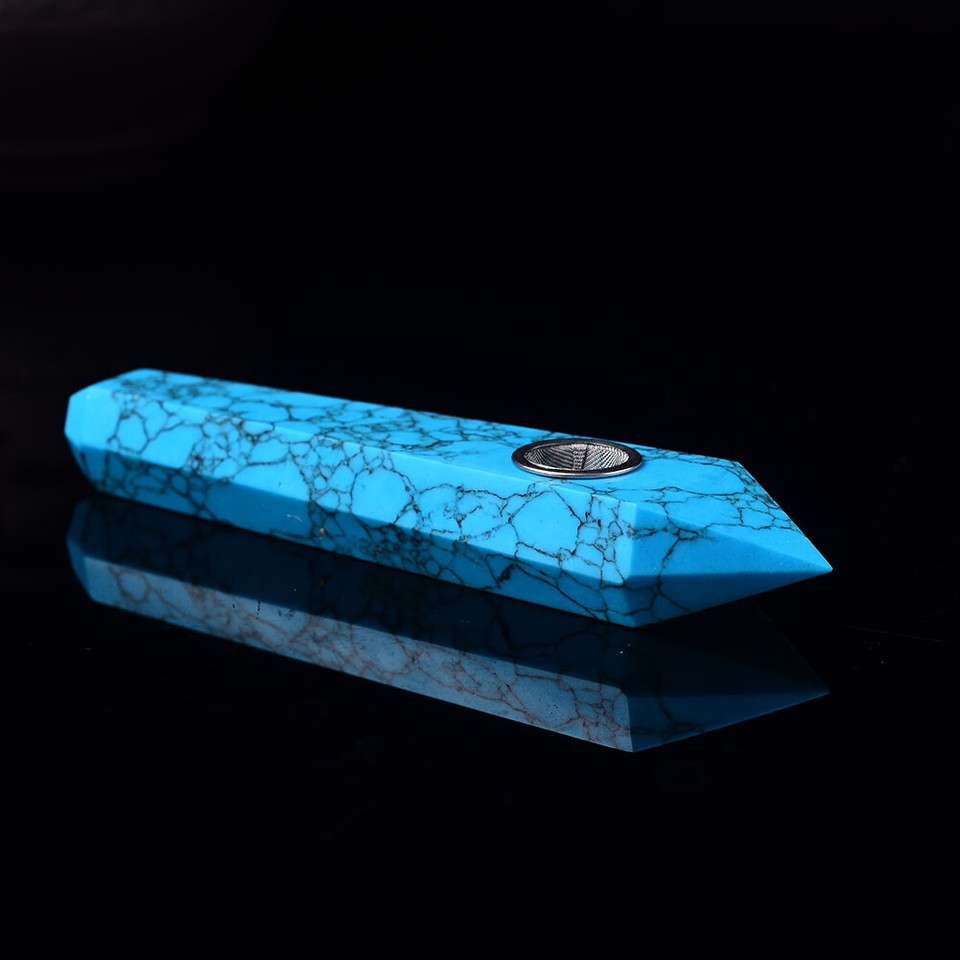 Precious Blue Turquoise Quartz Crystal Smoking Pipes Tobacco Wand ...