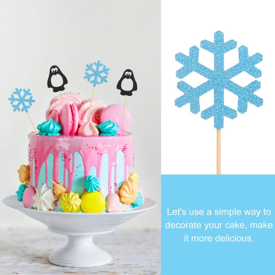 24 Pcs Birthday Toppers for Cakes Picks Cartoon Penguin Decorations ...