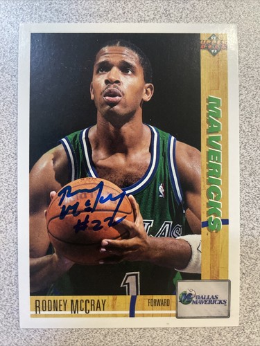 1991-92 Upper Deck Rodney McCray Autographed Card #109 Dallas Mavericks ...