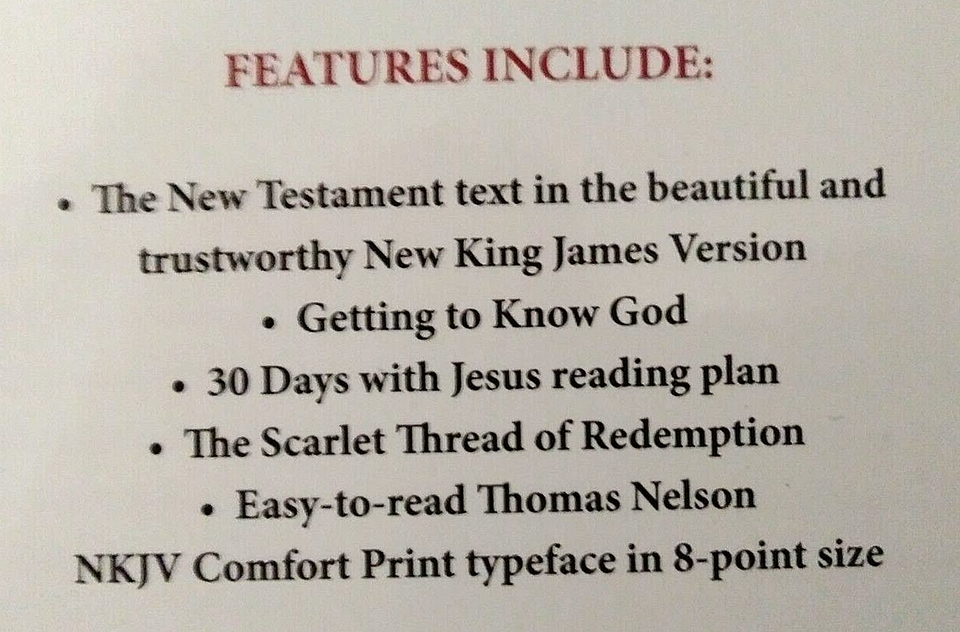 NKJV Holy Bible New Testament - 1x - Paperback - BRAND NEW & UNUSED ...