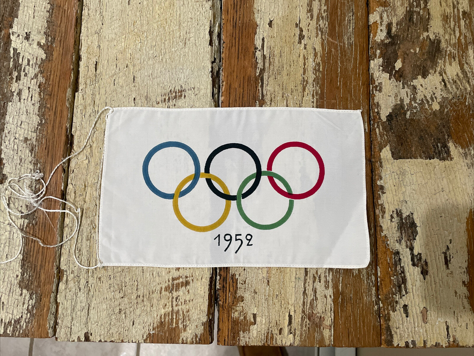 Rare 1952 Official Olympic Silk Pennant Flag banner Finland Vintage ...