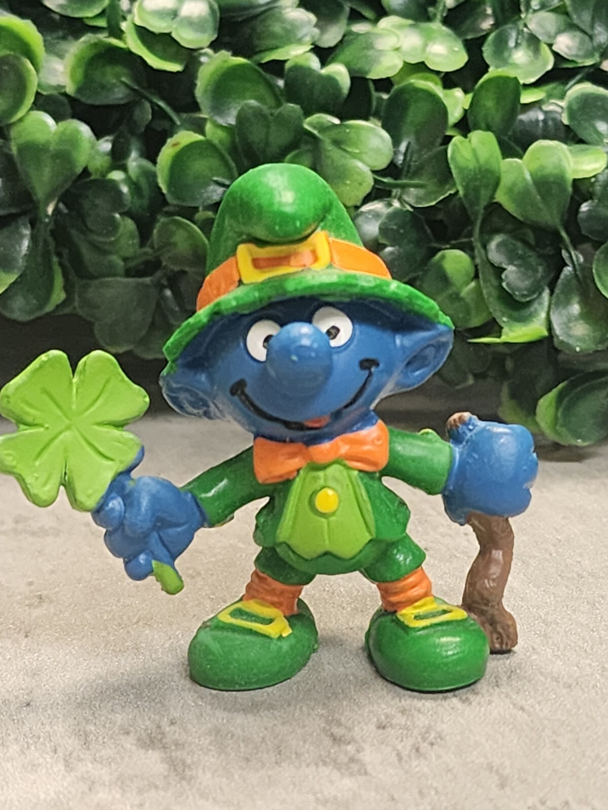 Good Luck Smurf Leprechaun Vintage Figure St Patrick Clover toy. | eBay