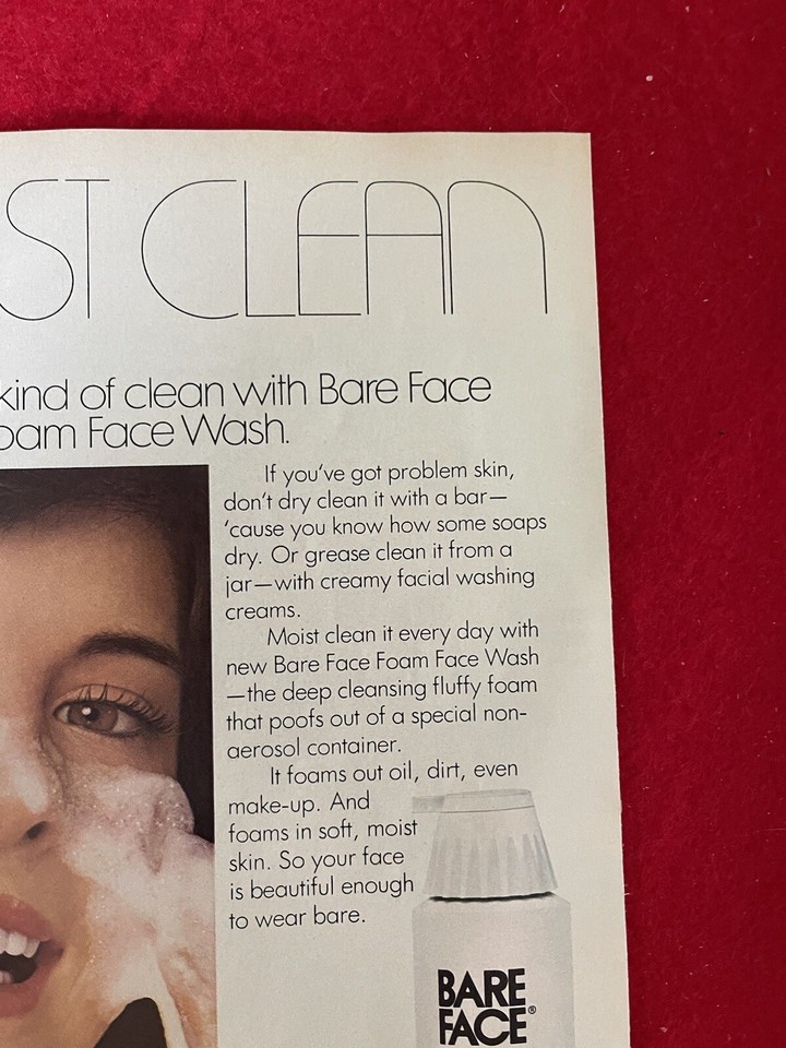 Vintage 1977 Bare Face Foam Face Wash Print Ad | eBay
