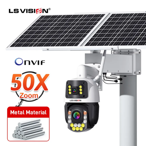 LS VISION 6MP Ultra HD 50X Zoom 4g outdoor Network Solar camera Night ...