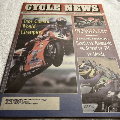 Cycle News Magazine November 6, 1996 | eBay