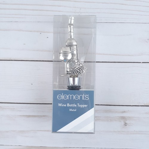 Elements Metal Bottle Topper Wine Glass Grapes | eBay