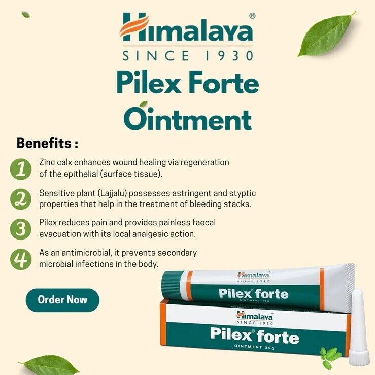 Himalaya Pilex Forte Ointment Relief From Haemorrhoid PILES Itching 3 ...