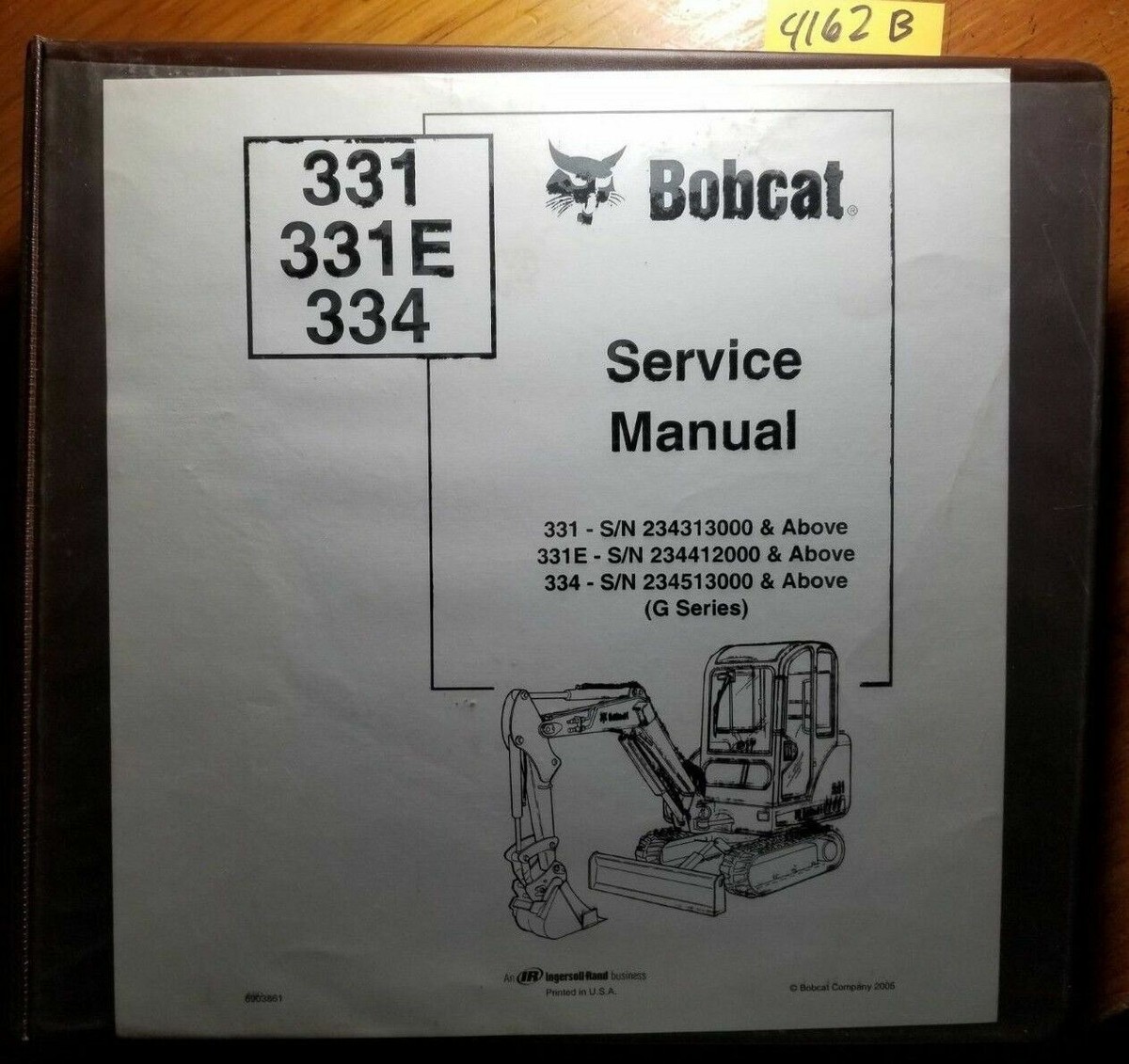 Bobcat 331 Excavator Manual