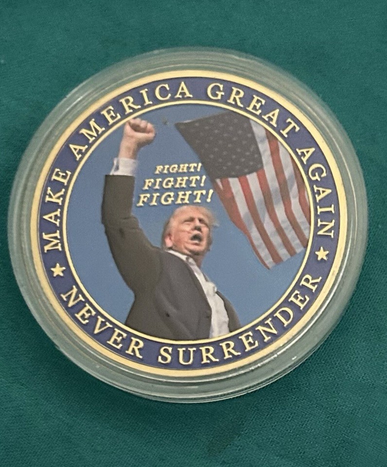 TRUMP COIN NEVER SURRENDER AMERICA FIGHT CHALLENGE REPUBLICAN MAGA ...
