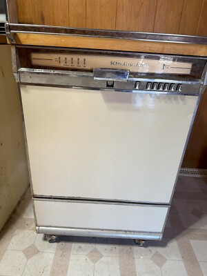 Vintage Kitchenaid Rolling Dishwasher With Butcher Block | eBay