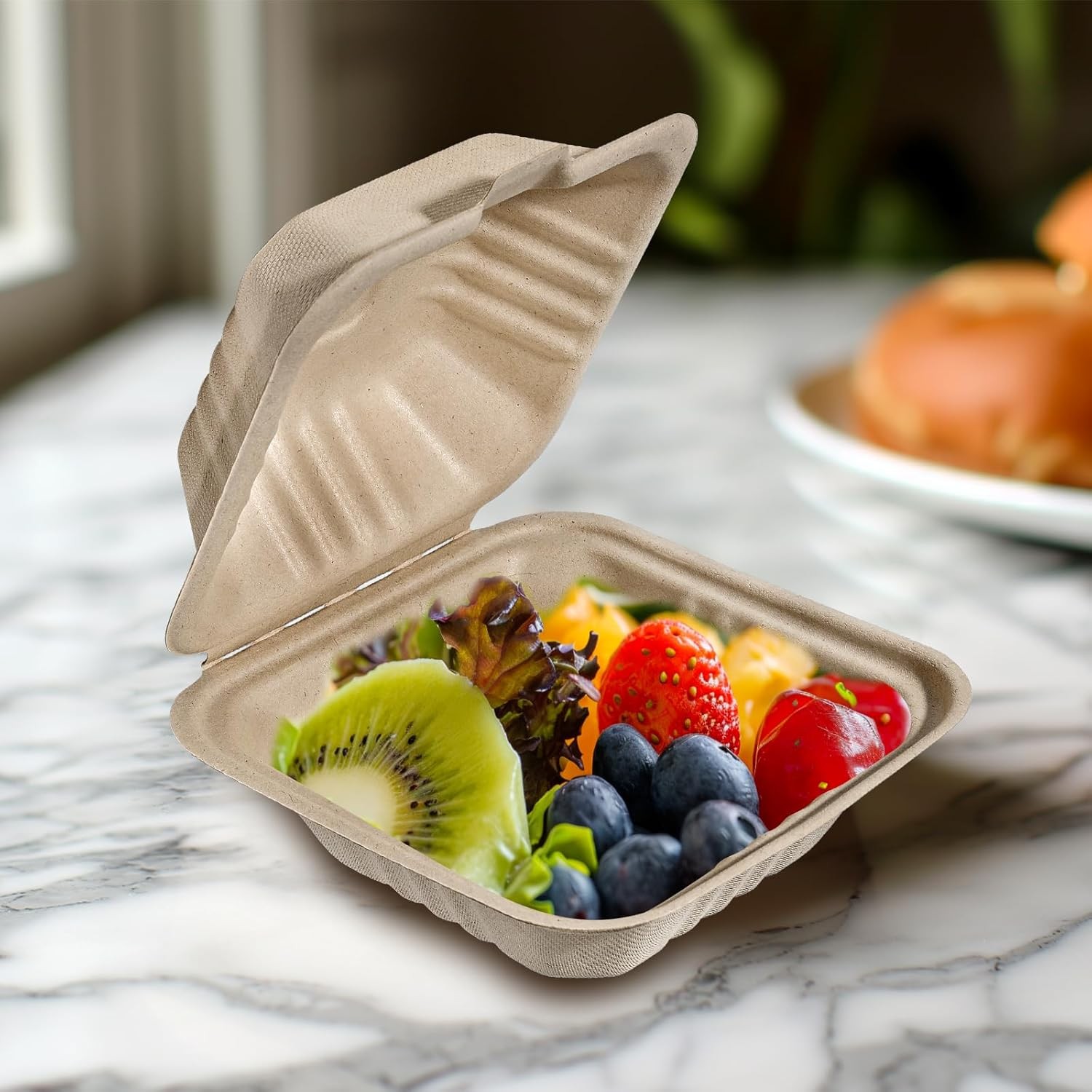 Compostable 100 Pack 6x6 Inch Disposable Square Small Lunch Box ...