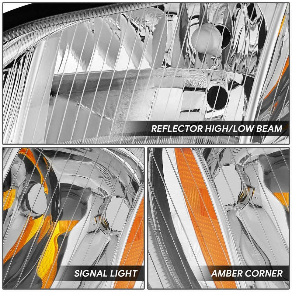 For 2003-2018 Freightliner M2 106 112 Chrome Housing Amber Headlight ...