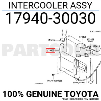 1794030030 Genuine Toyota INTERCOOLER ASSY 17940-30030 | eBay