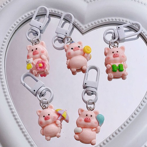 Cute Cartoon Pigs Keychain Bag Backpack Earphone Case Pendant Charms ...