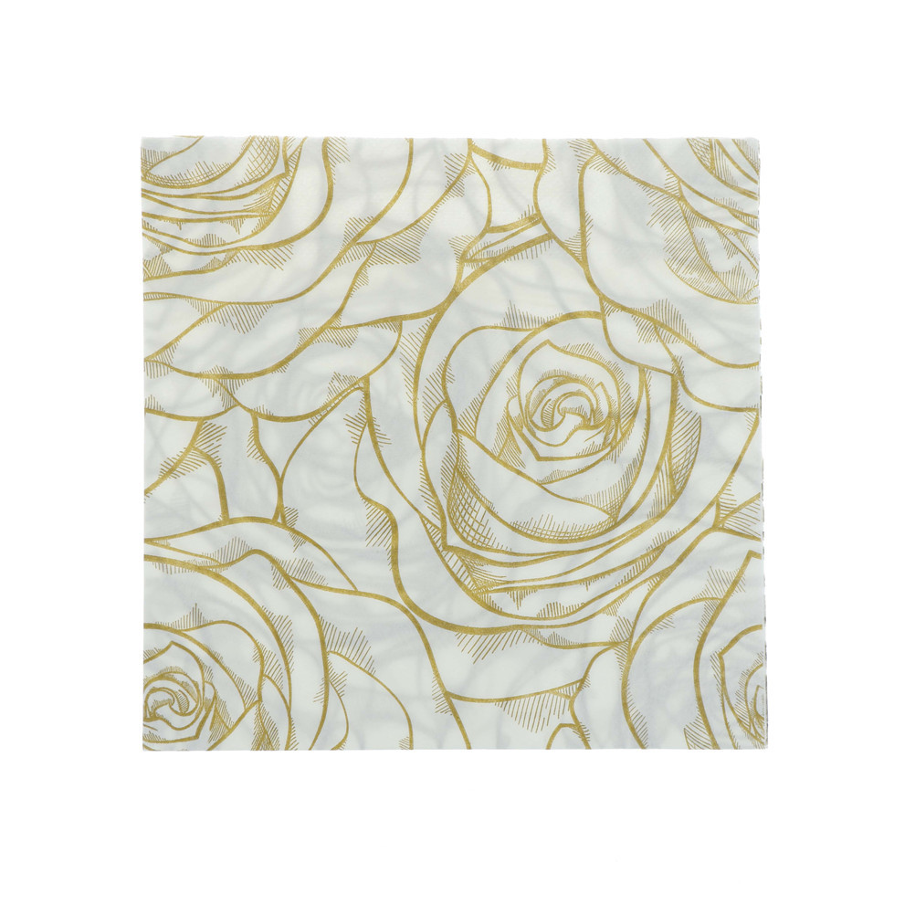 20x golden rose flower paper napkins serviette tissue party supply home ...