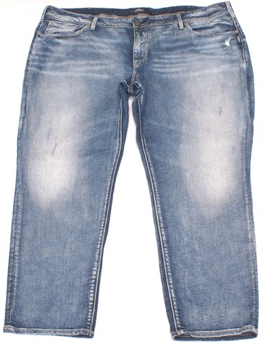 Silver Jeans Sam Straight Jeans Women's Plus 24 Stretch Blue Denim ...