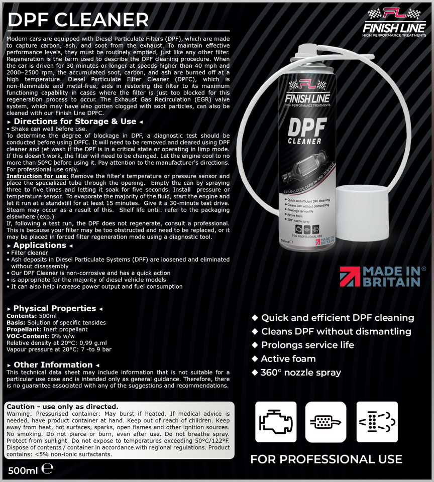 DPF Foam Cleaner Aerosol 500ML Diesel Particulate Filter Cleaner Foam ...