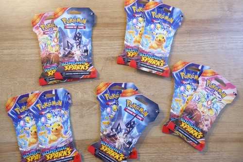 $99 SOLD OUT x10 Lot Surging Sparks Pokemon Sealed Boo. Packs Pikachu ...