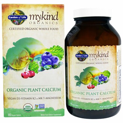 Organic Plant Calcium by Garden of Life MyKind Organics 180 Vegan ...