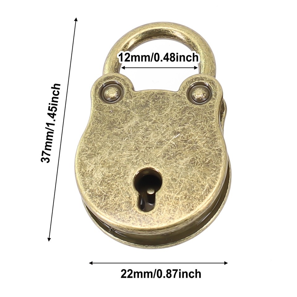 Retro Cartoon Bear Padlock Luggage Padlock Note Lock Buckle Bronze ...