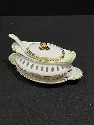 Vintage Limoges France Sugar Bowl with Spoon and Plate | eBay