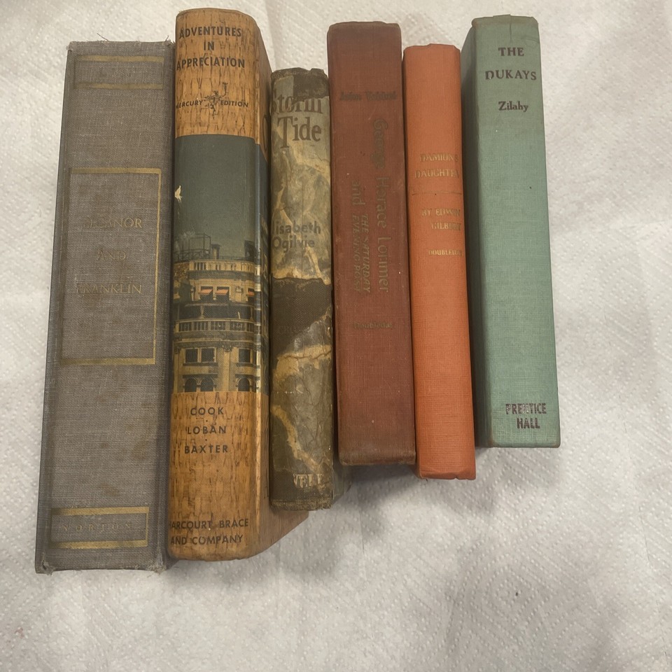 Lot Of 5 Random Antique Vintage Books, 1900’s-1950’s! Mixed Colors ...
