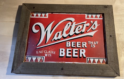 Walter's Beer Sign Framed In Old Barnwood - 14 1/2" X 10 3/8" | eBay