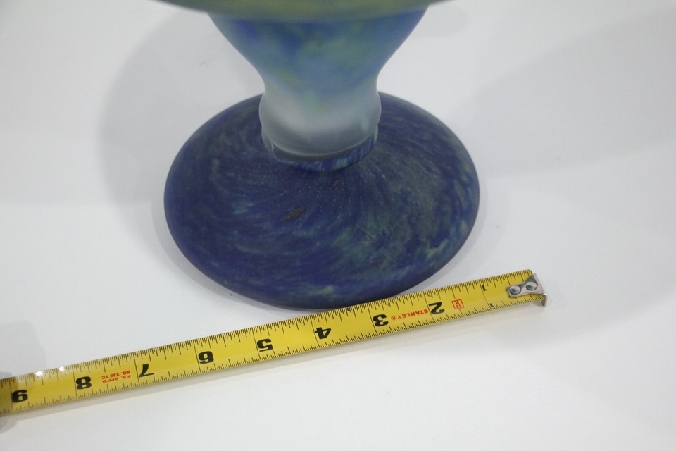 Big ! Daum Nancy Art Deco Blue/Green Glass Vase 1920 | eBay