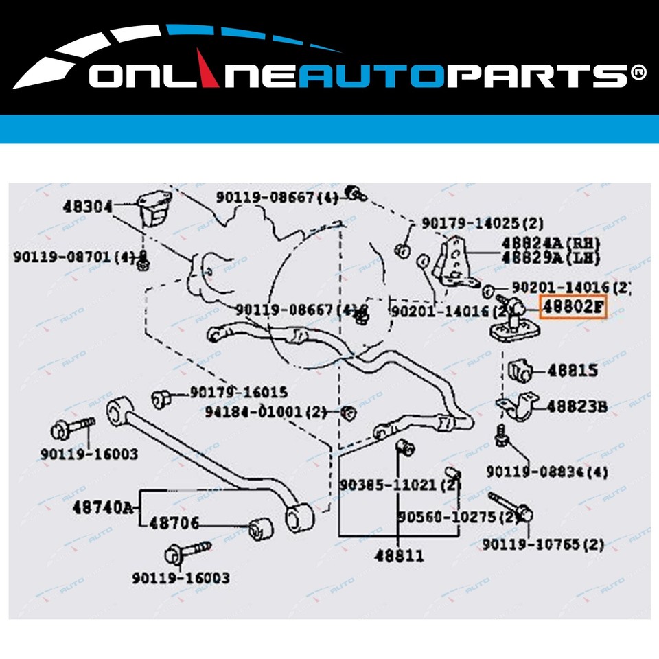 Front Sway Bar Links for Landcruiser 100 105 Series FZJ105 HZJ105 ...
