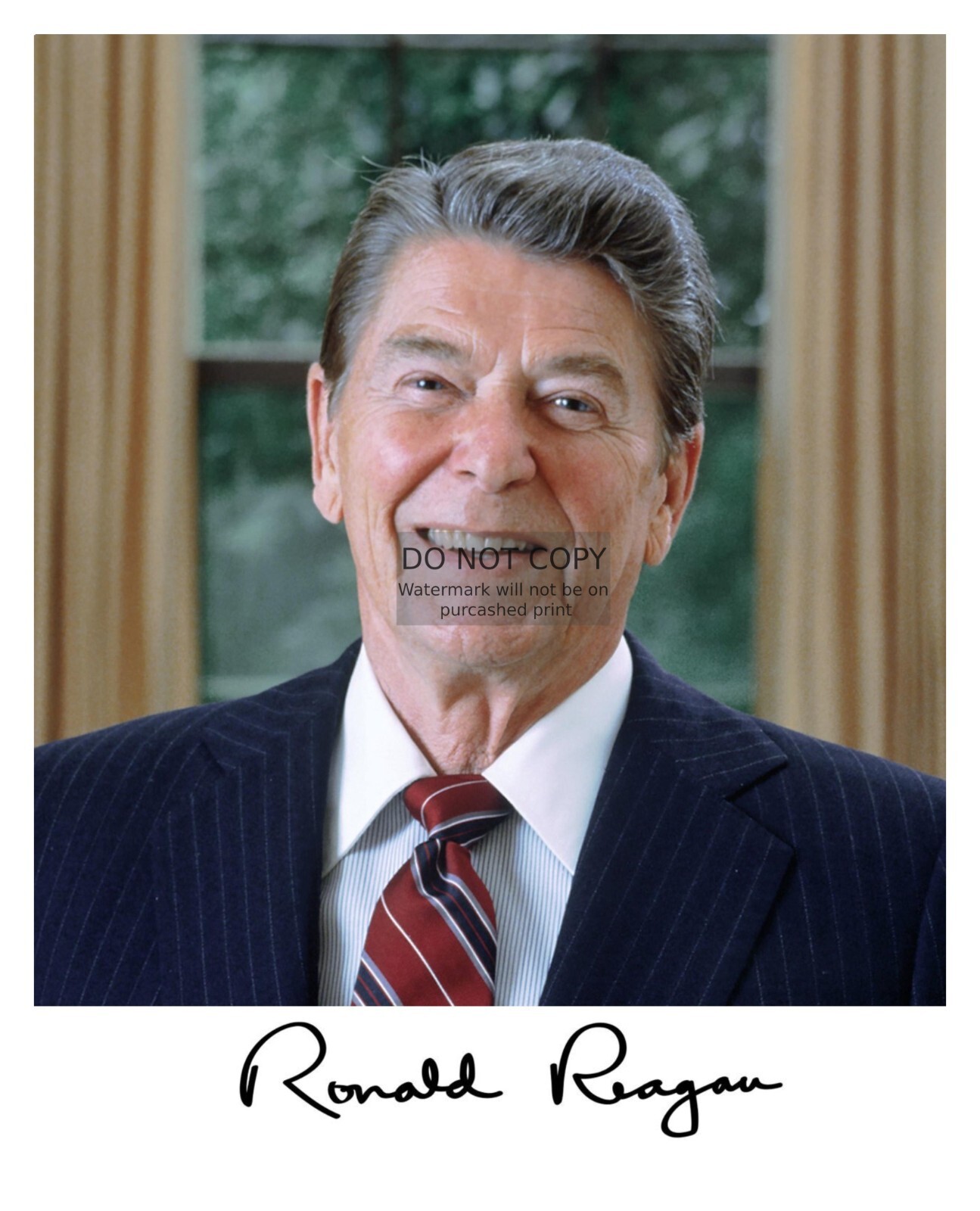 PRESIDENT RONALD REAGAN OFFICIAL PORTRAIT AUTOGRAPHED 8X10 PHOTOGRAPH ...