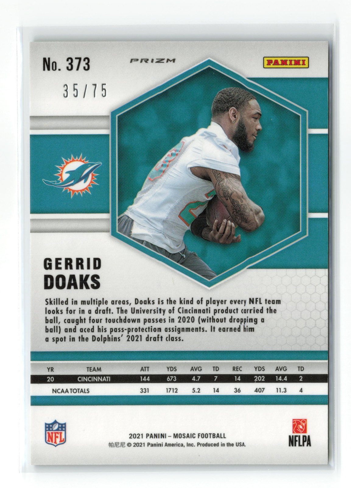 2021 Panini Mosaic - Rookies Gerrid Doaks #373 No Huddle Blue Mosaic ...
